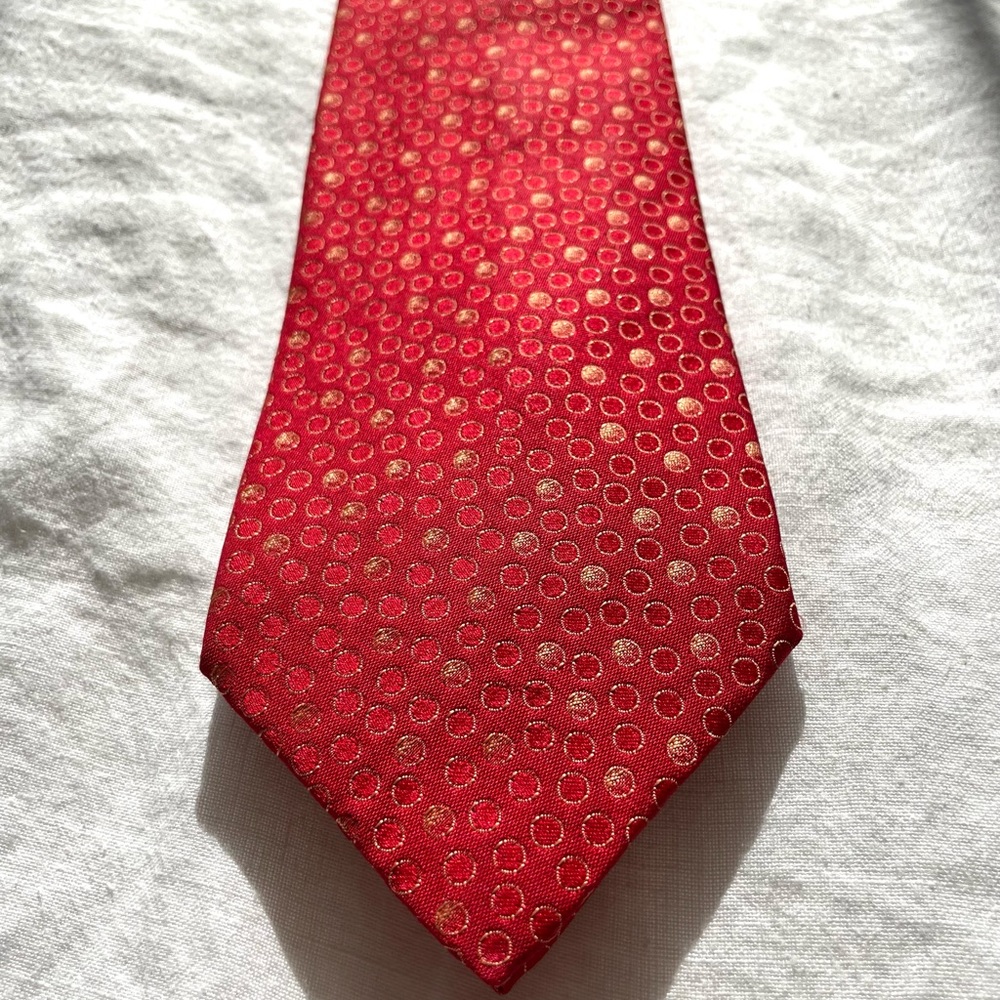 Charvet Silk Red Tie - Dots - Gem